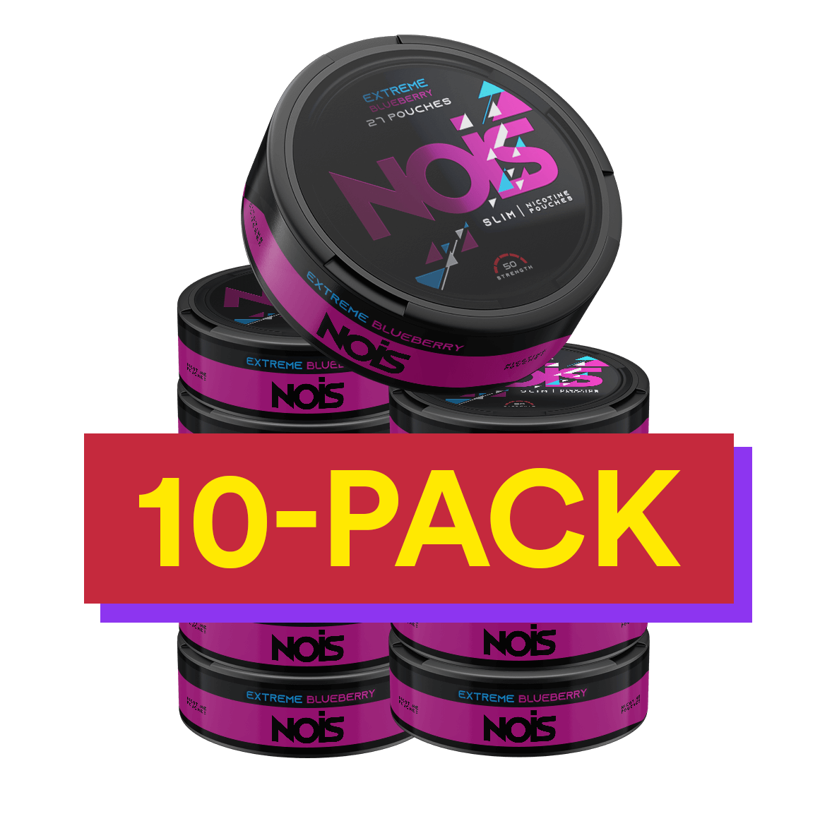 10x NOIS Extreme Blueberry | Nicotine Pouches at Whitepouches.com