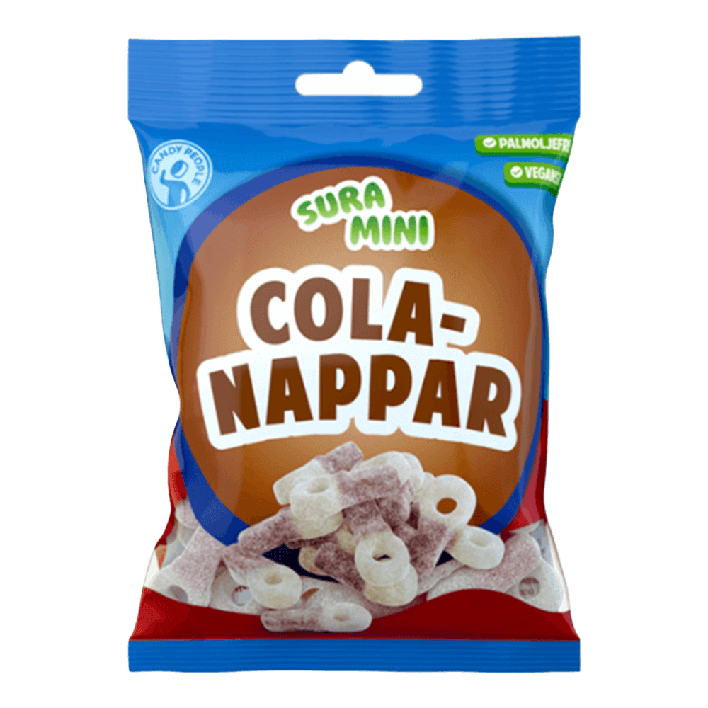 Candypeople Sour Mini Cola Bottles 70g – Swedish Sour Cola Candy
